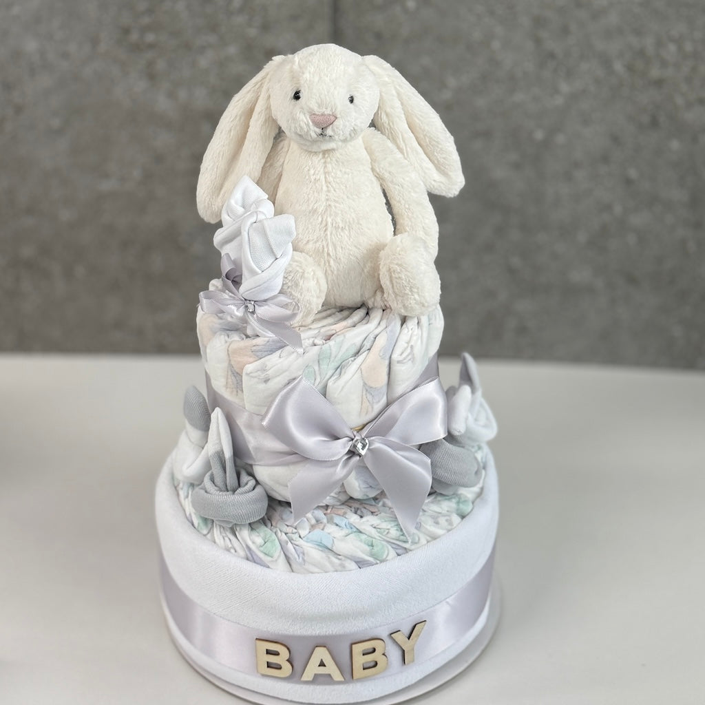 Jellycat Bashful Bunny Nappy Cake Perth | Personalise Gift Perth | The ...